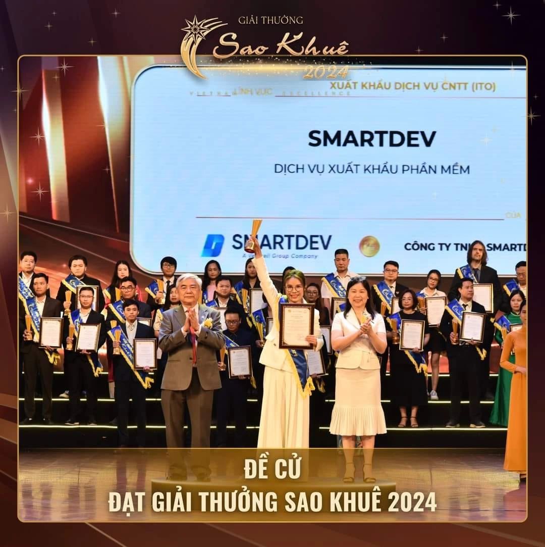 SmartDev, Sao Khue Awards 2024에서 두 부문 수상으로 승리 | SmartDev